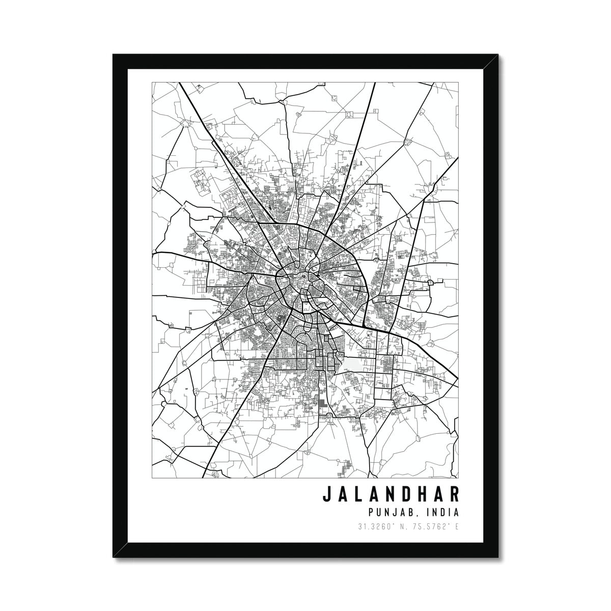 Jalandhar, Punjab City Map – With Pyar